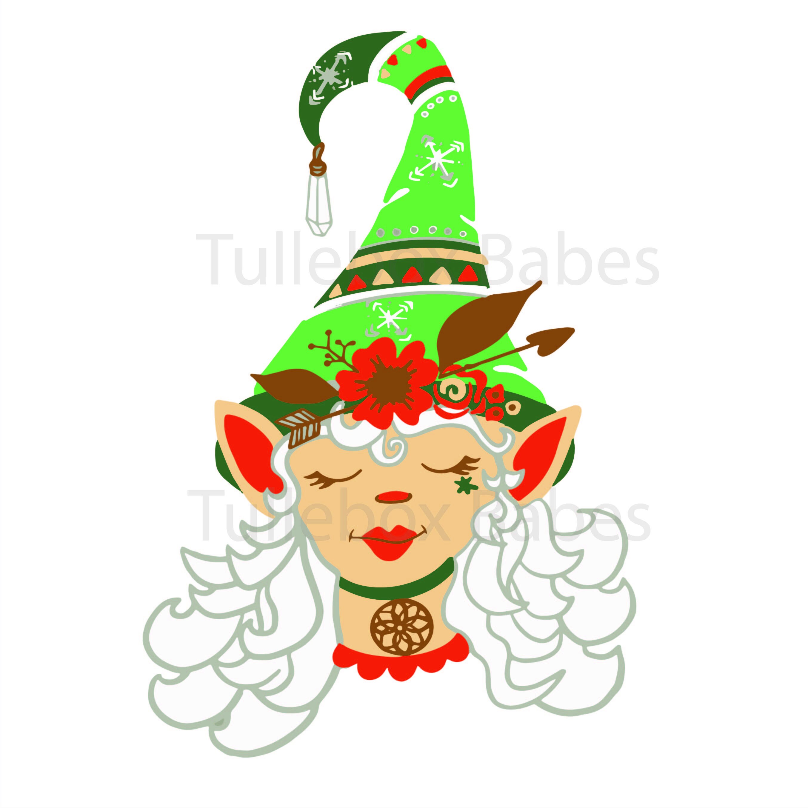 Boho Christmas Elf Fairy Girl SVG - PNG - Etsy