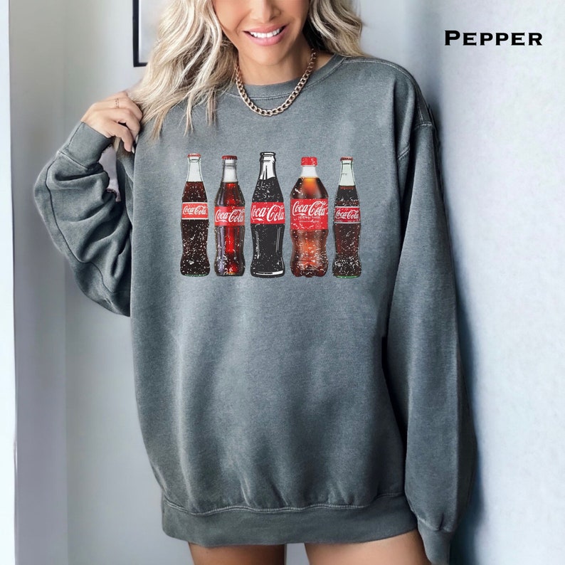 Retro Vintage Coca Cola Collection Bottle Sweatshirt Coke Gifts for ...