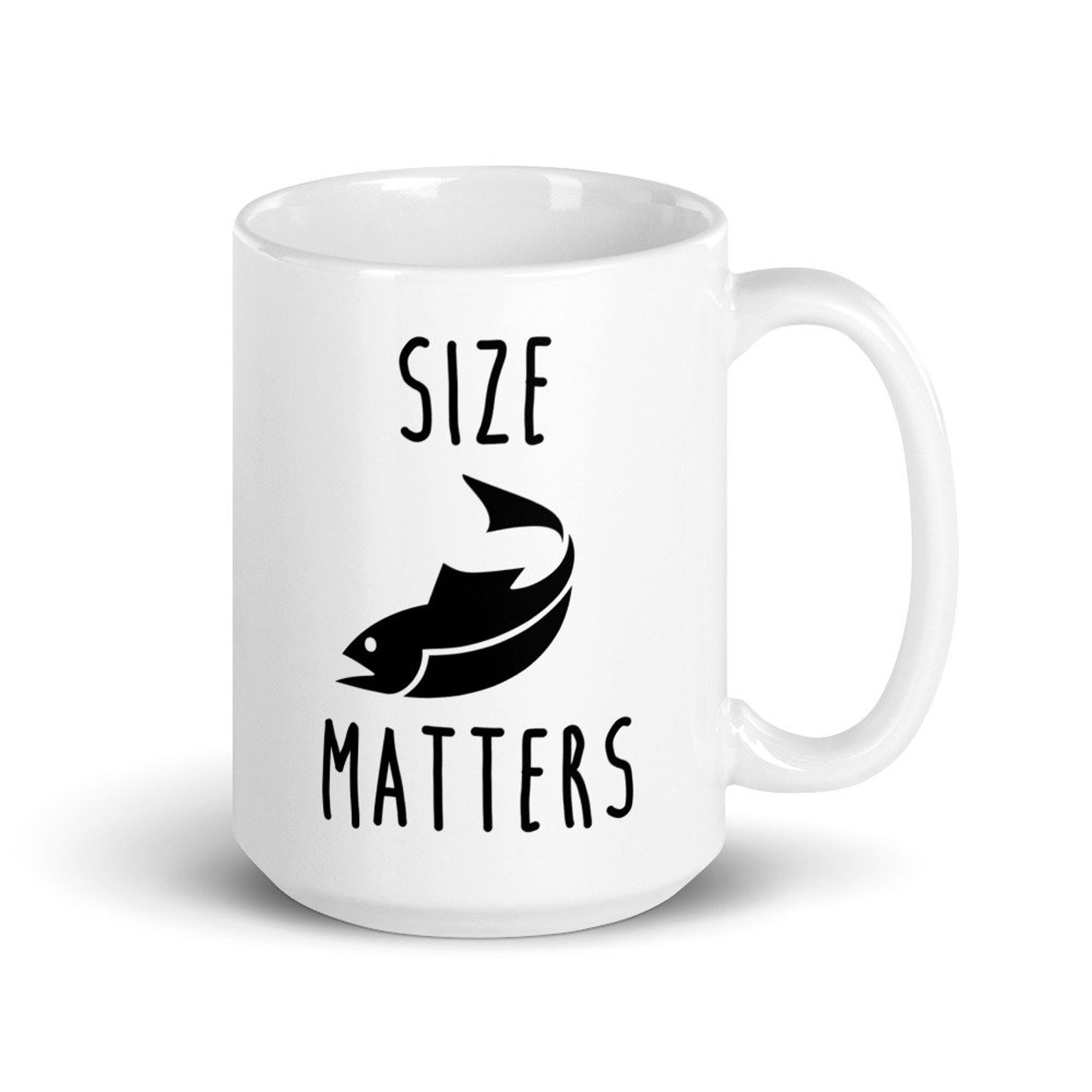 Size Matters Mug Funny Fishing Enamel Mug Fisherman Cup Outdoor ...