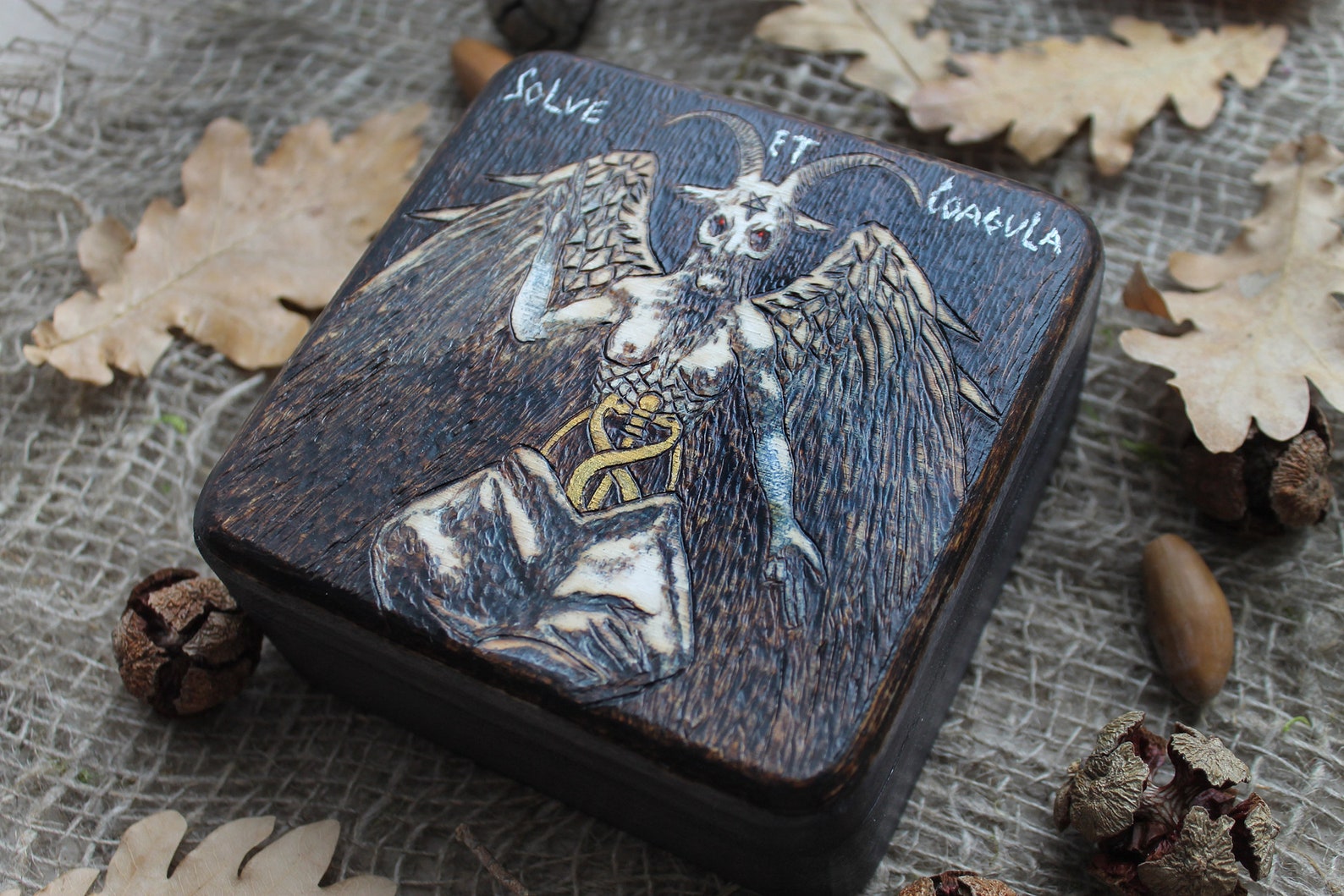 Baphomet pentagram box. | Etsy