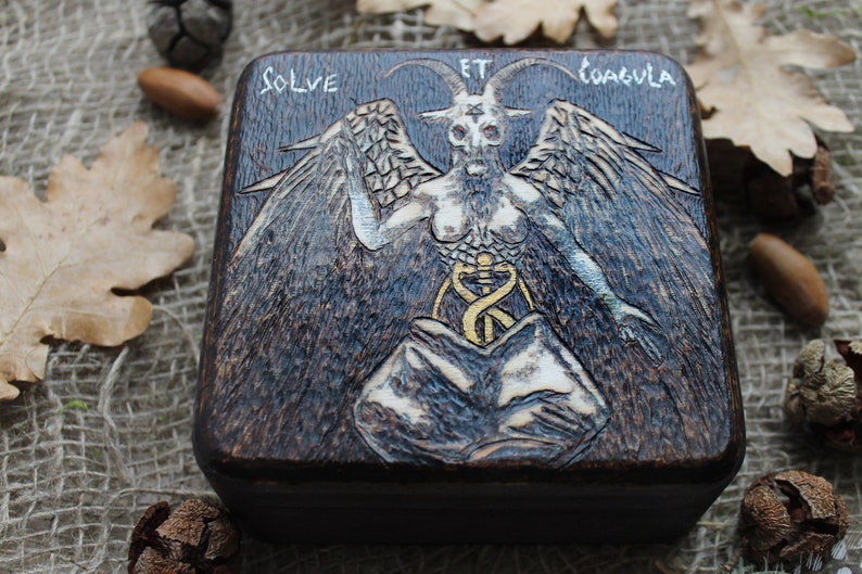 Baphomet pentagram box. | Etsy