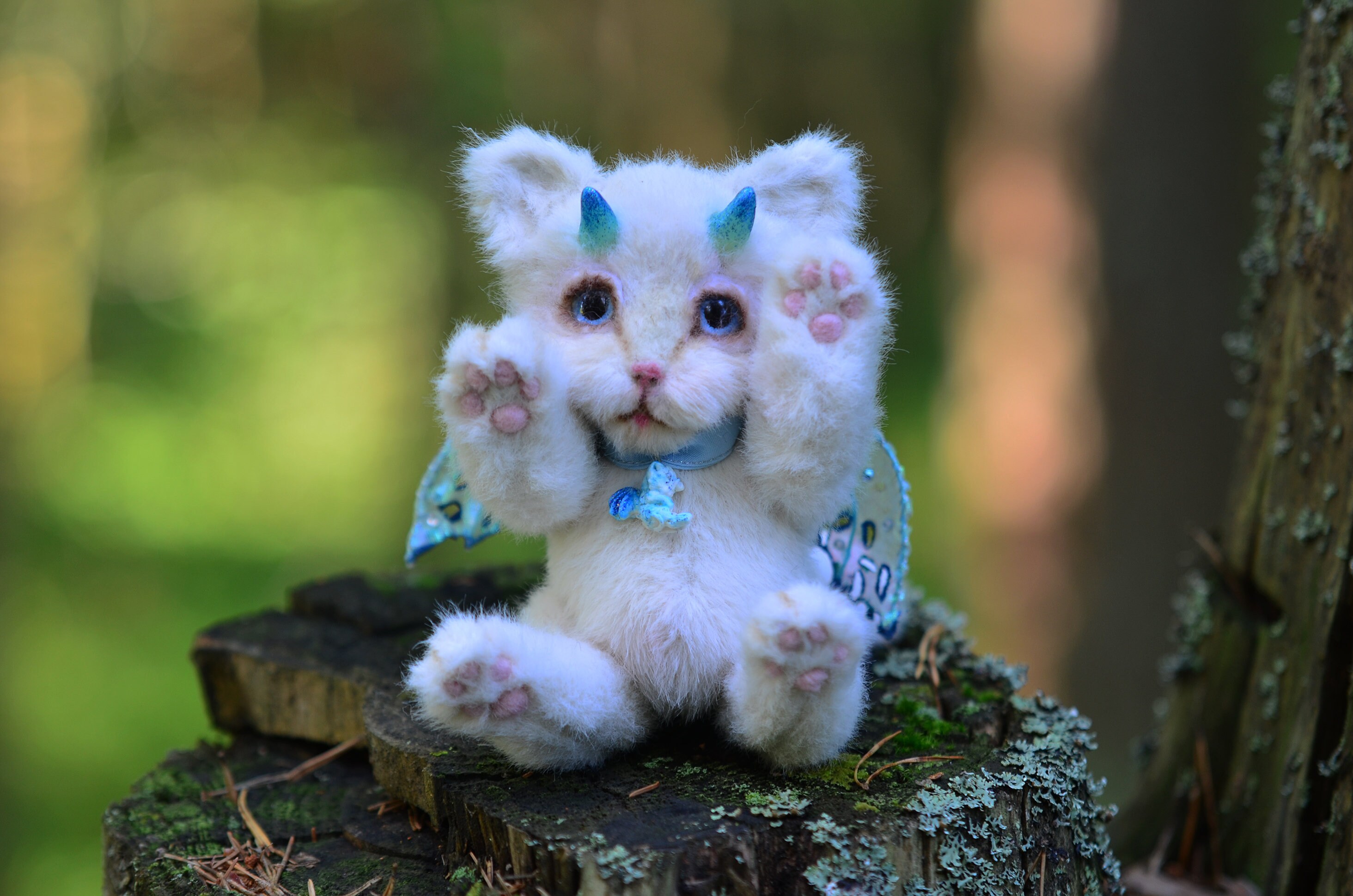 Magical cat. Familiar cat poseable doll. | Etsy