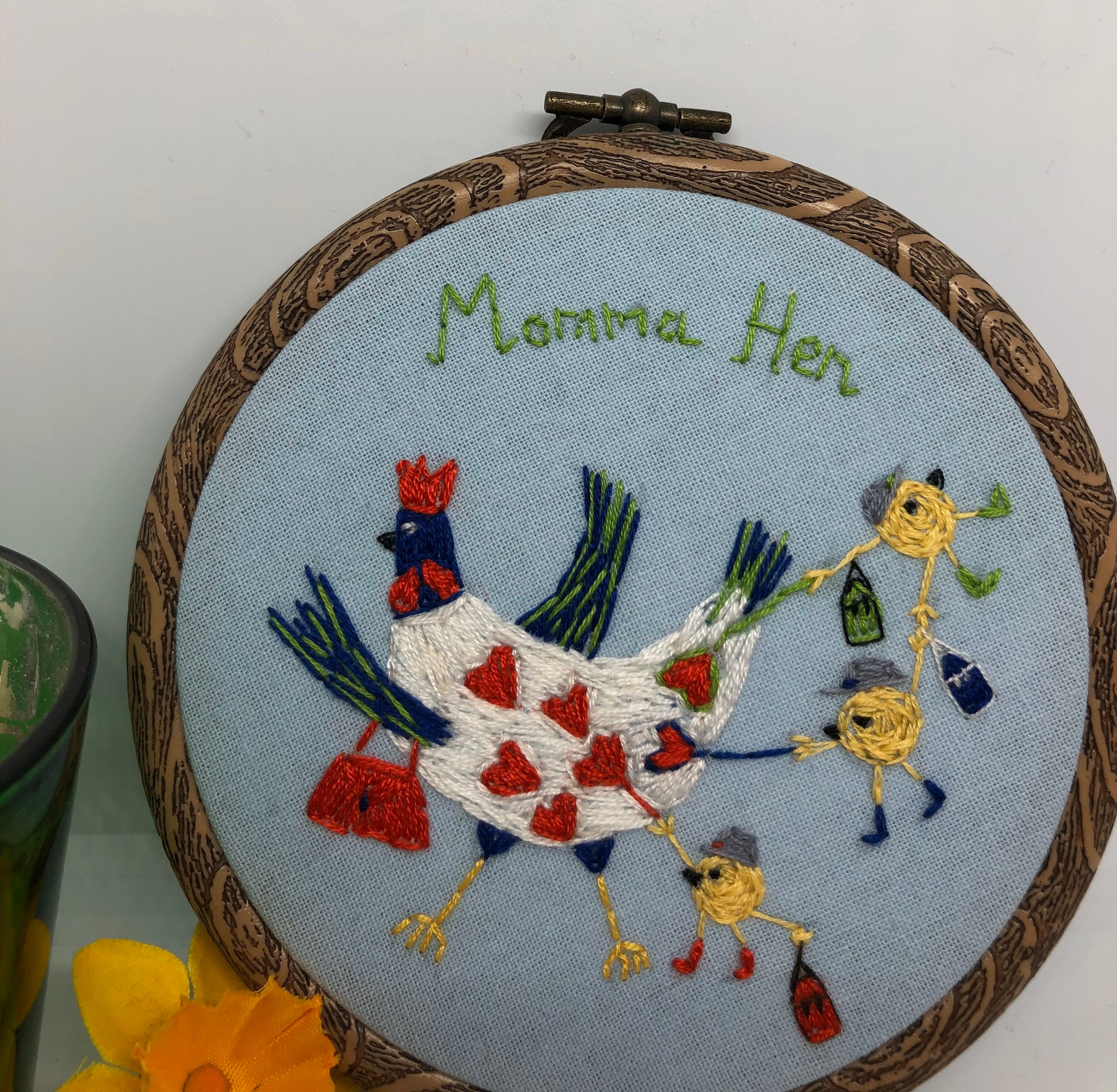 Heart Strings Hen and Chicks Design Range Hand Stitched With - Etsy