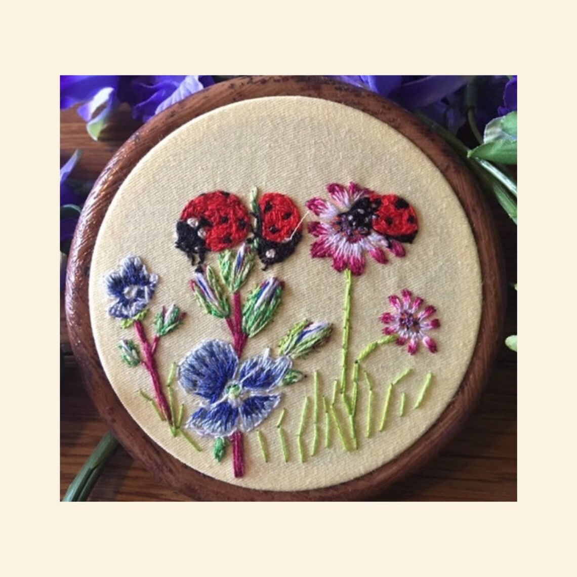 Ladybird Embroidery Beautiful Floral Design Very Pretty - Etsy