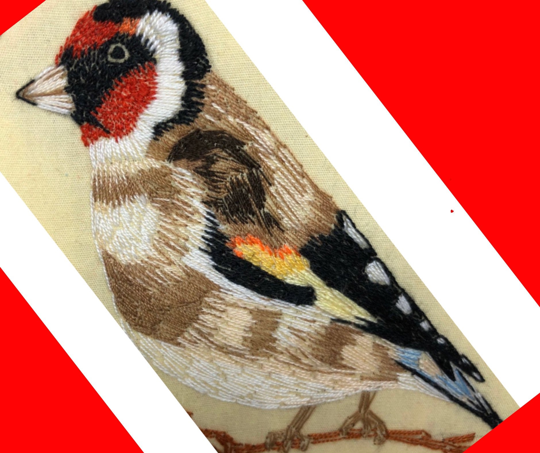 Gold Finch Bird Hand embroidered art wall hanging | Etsy