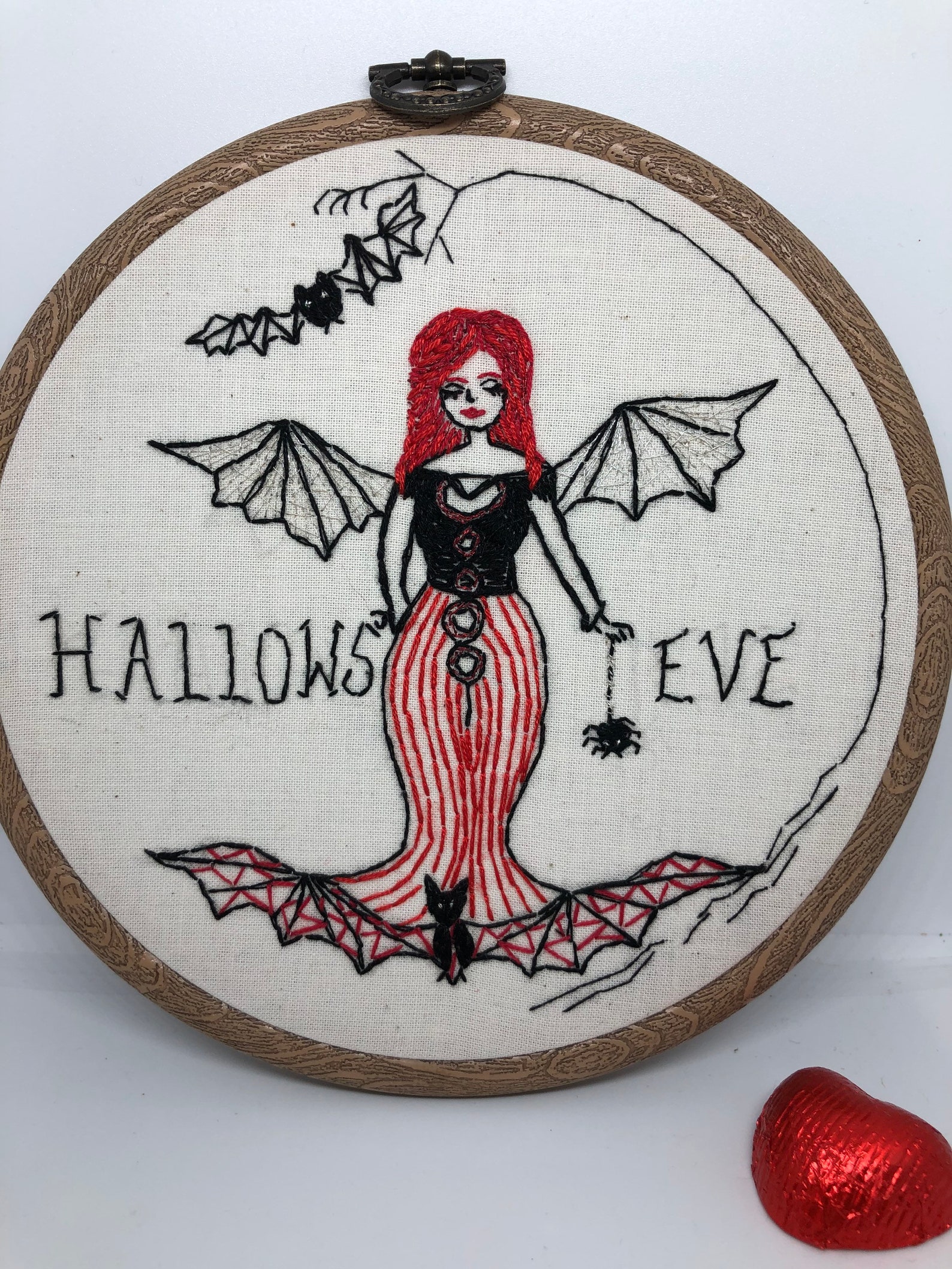 Red Haired Bat Fairy Hallows Eve Art Decor Bat Art Work - Etsy
