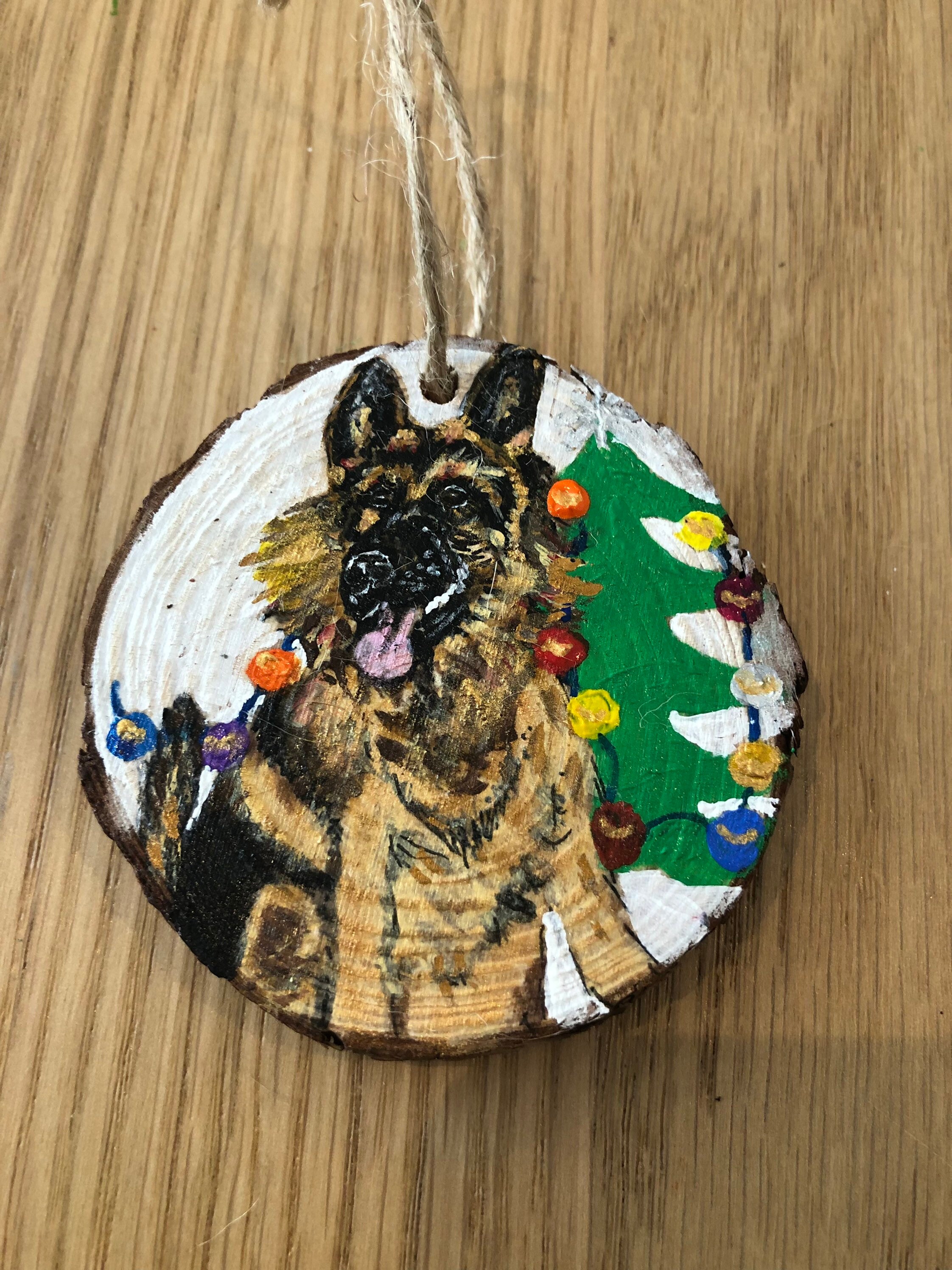 Christmas German Shepherd Tree Decoration - Etsy UK