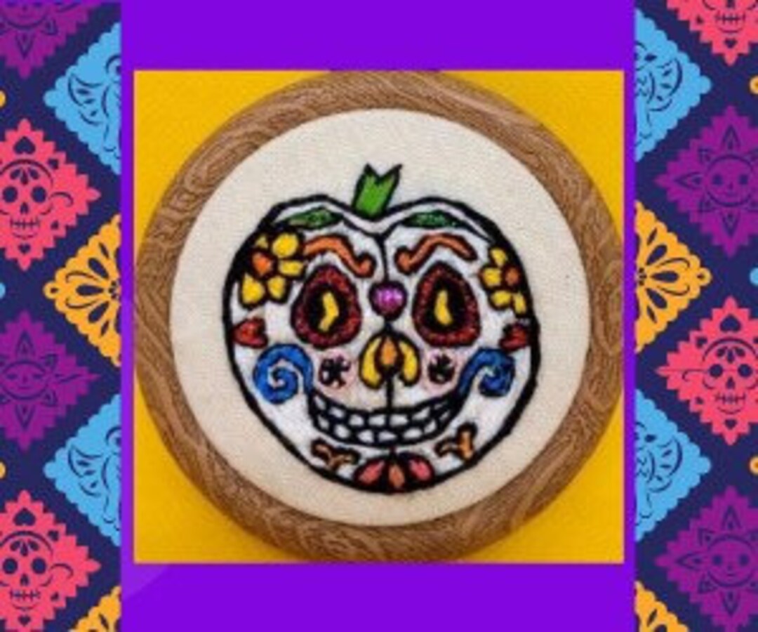 Sugar Skull Halloween Tree Decoration Multicoloured Hand - Etsy