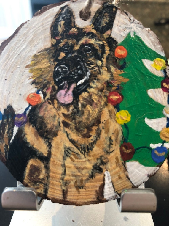 Christmas German Shepherd Tree Decoration - Etsy UK