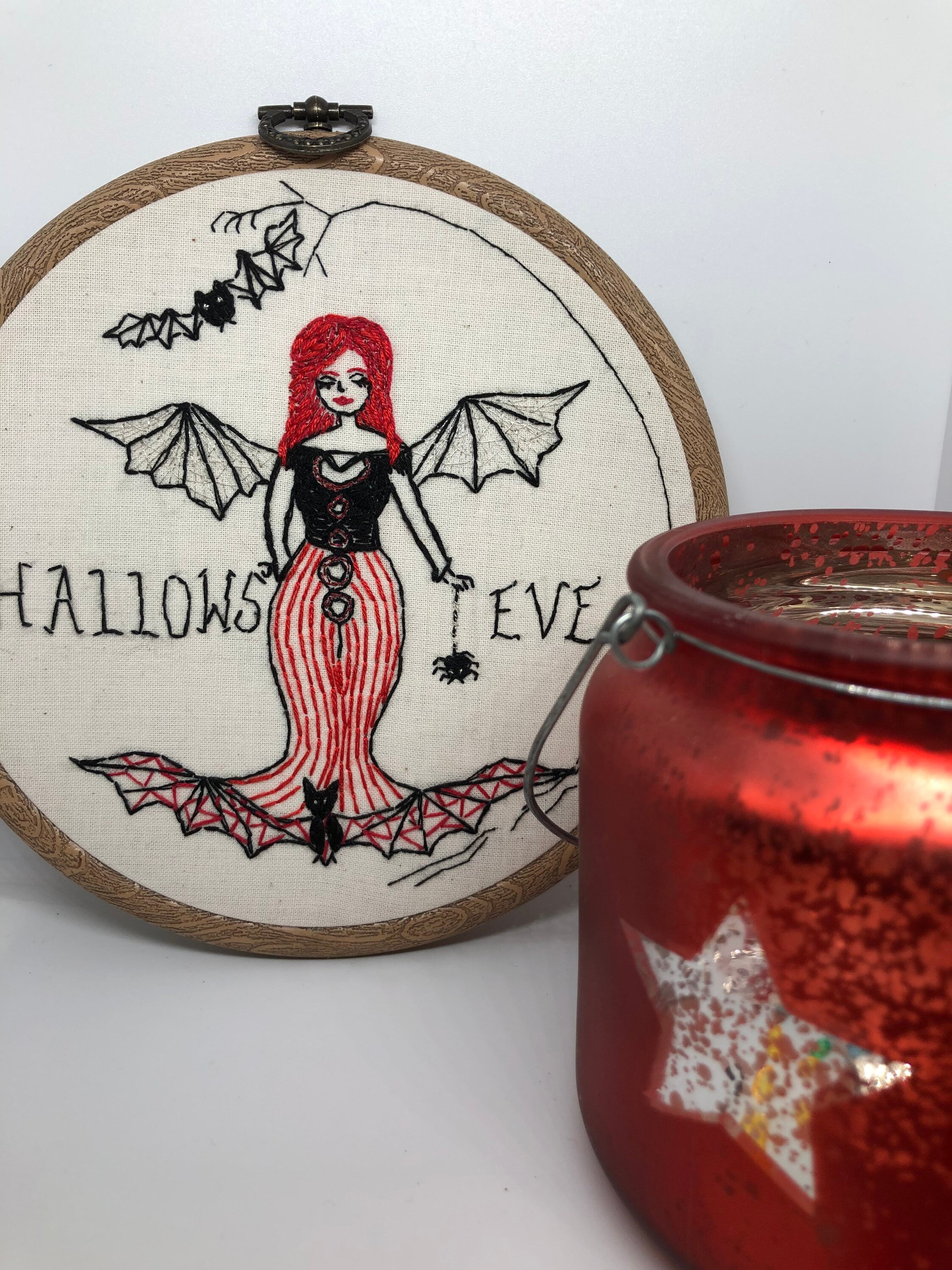 Red Haired Bat Fairy Hallows Eve Art Decor Bat Art Work - Etsy