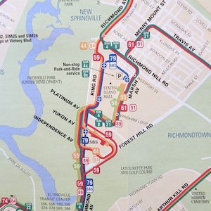 Official New York City MTA Transit STATEN ISLAND Bus Route Map Latest ...