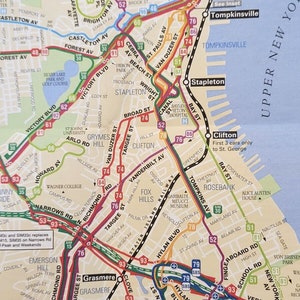 Official New York City MTA Transit STATEN ISLAND Bus Route Map Latest ...