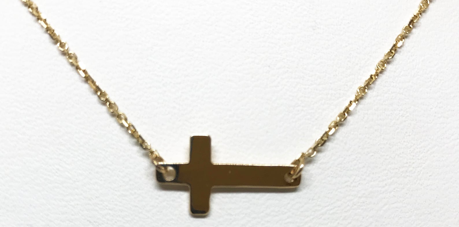 Gold Cross On Chain Minimalist and Dainty Necklace 14kt. | Etsy