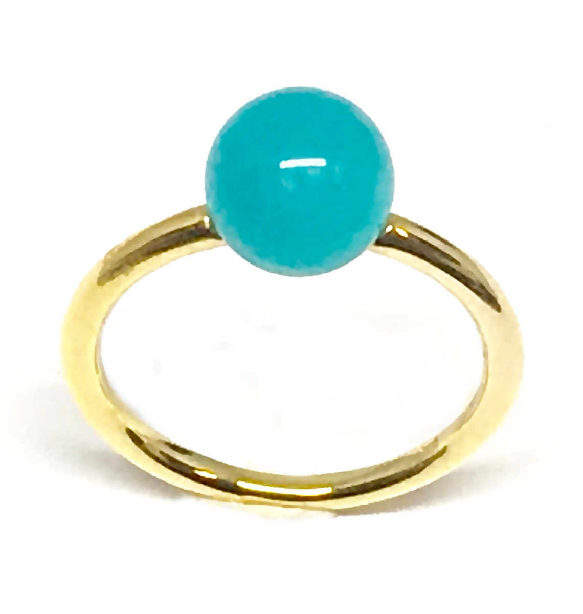 Peruvian Amazonite or Australian Chrysoprase Ring 14kt. - Etsy Sweden
