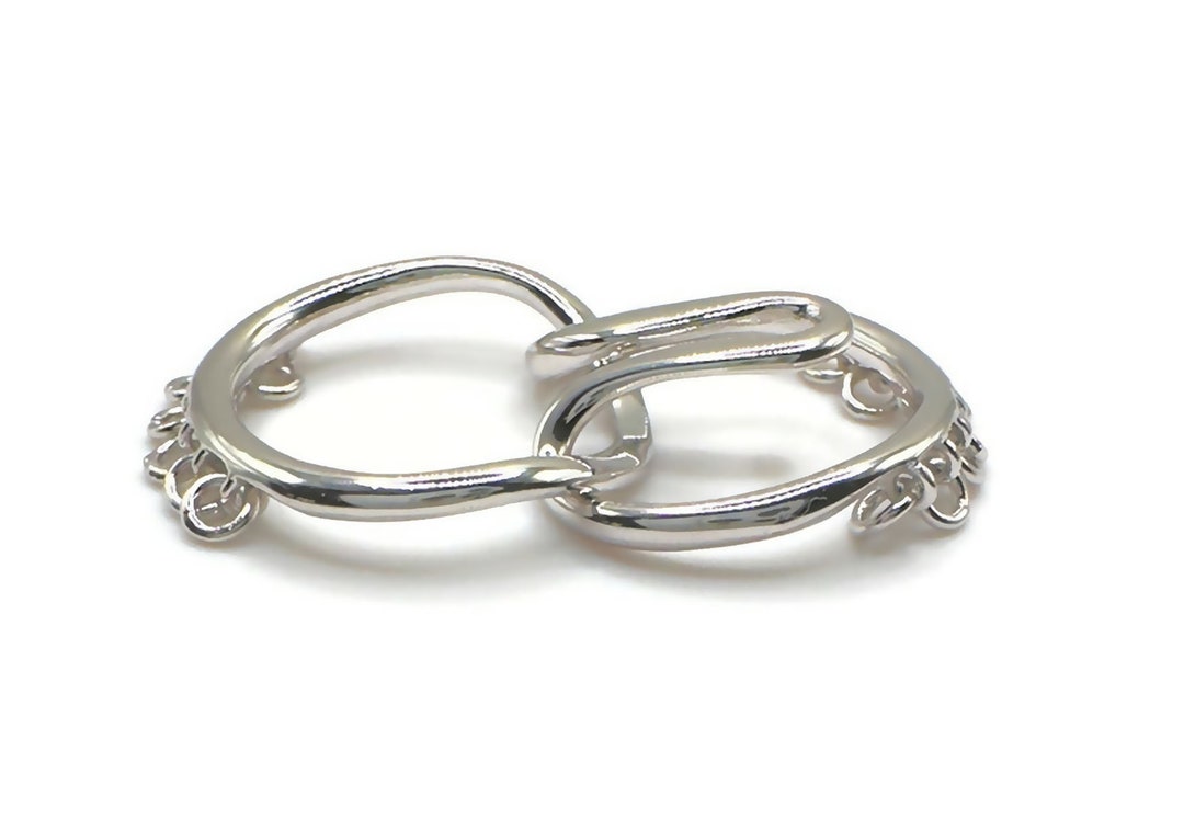 Circle Interlocking Clasp Solid Gold or Sterling Silver for Multi Row ...