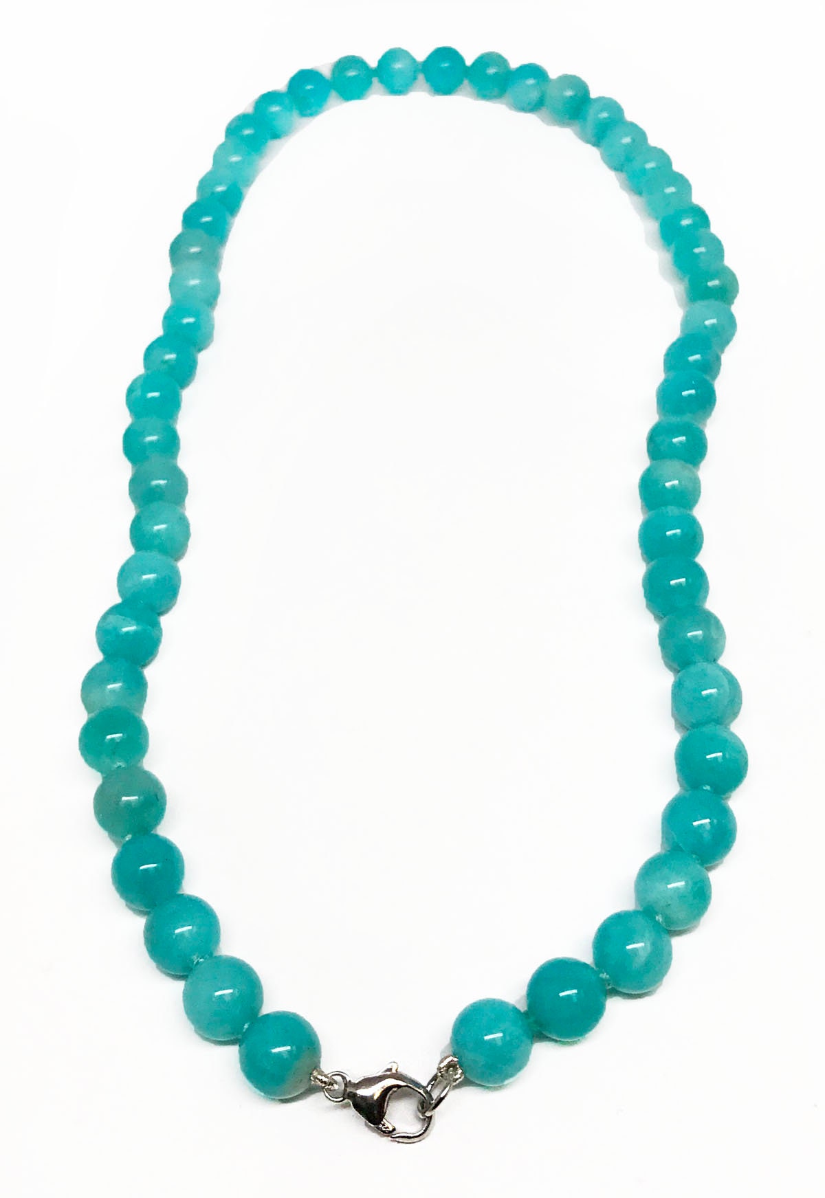 Natural Peruvian Amazonite 8 Mm Necklace Sterling Silver | Etsy