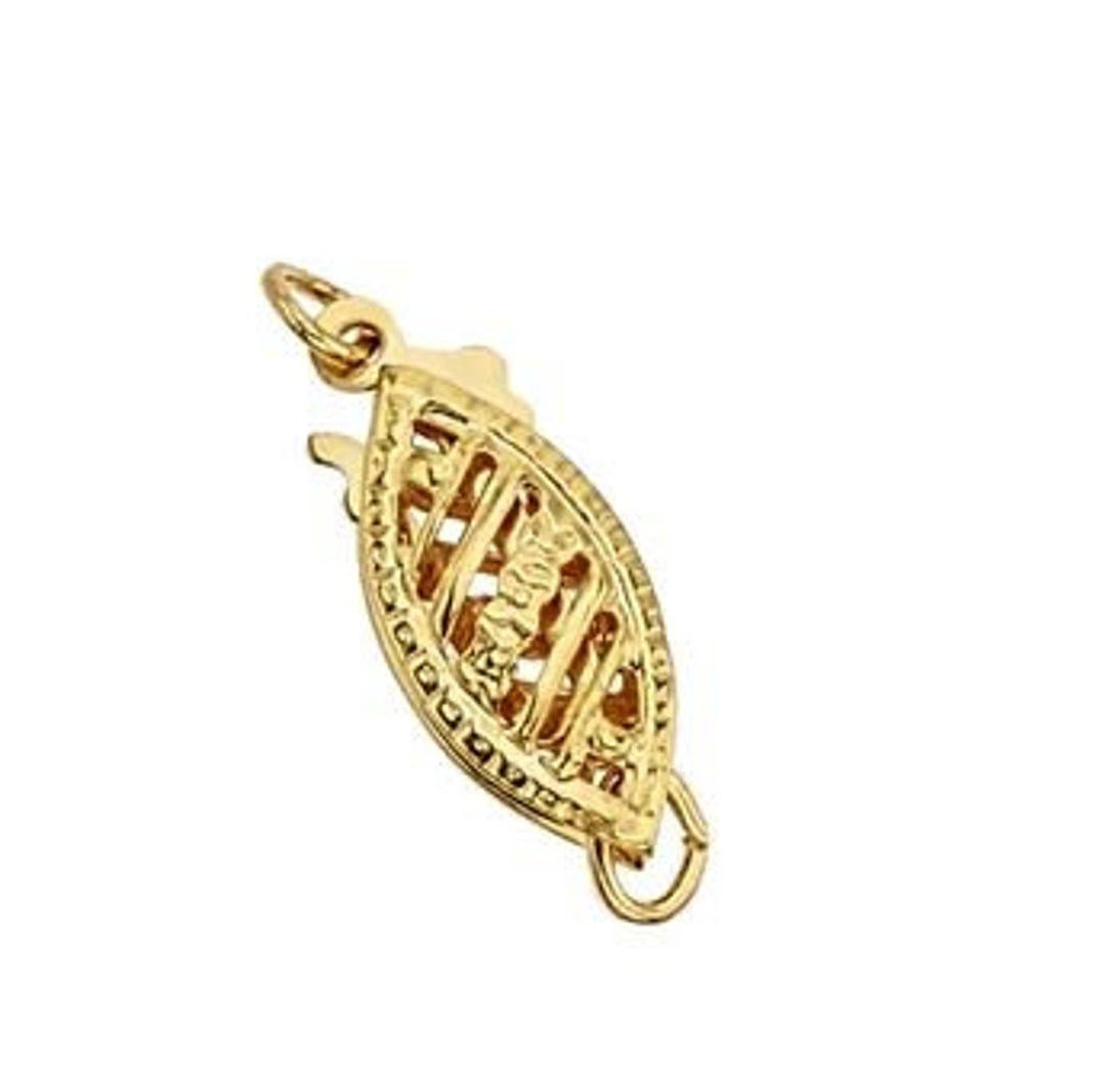 Clap Fish Hook Filigree Solid Gold 14kt. Yellow - Etsy