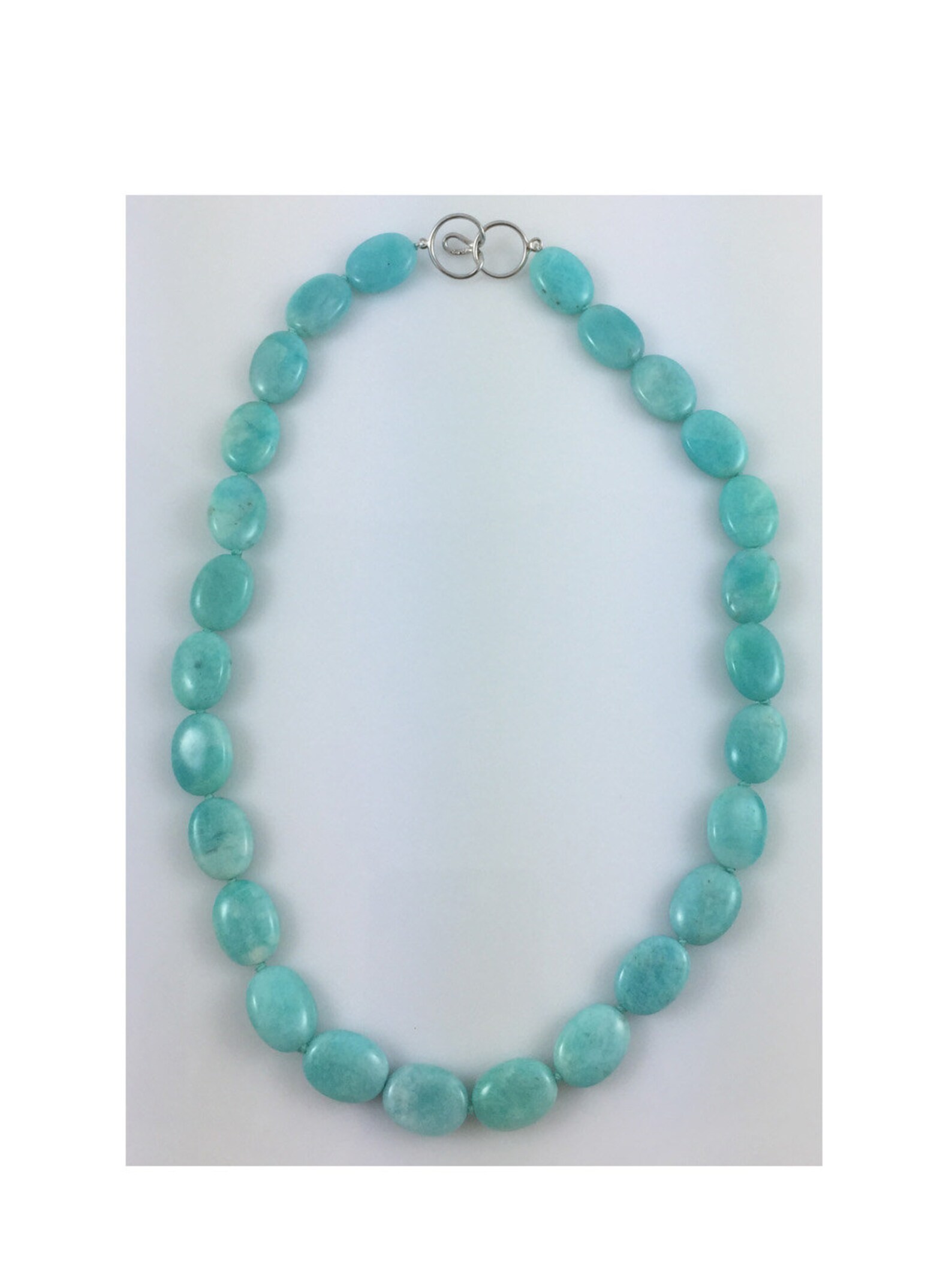 Amazonite peruvian, Genuine Blue Gemstone, Necklace With Sterling ...