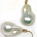 Fresh Water Cultured Pearl 11mm or 14mm Baroque Dangle Earrings, Solid ...