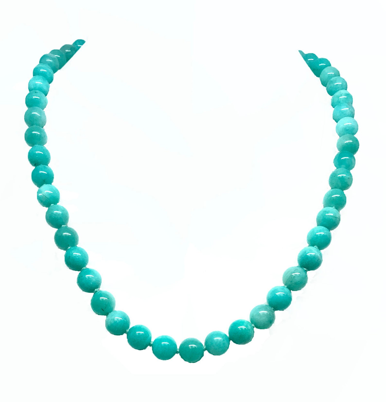 Natural Peruvian Amazonite 8 Mm Necklace Sterling Silver | Etsy