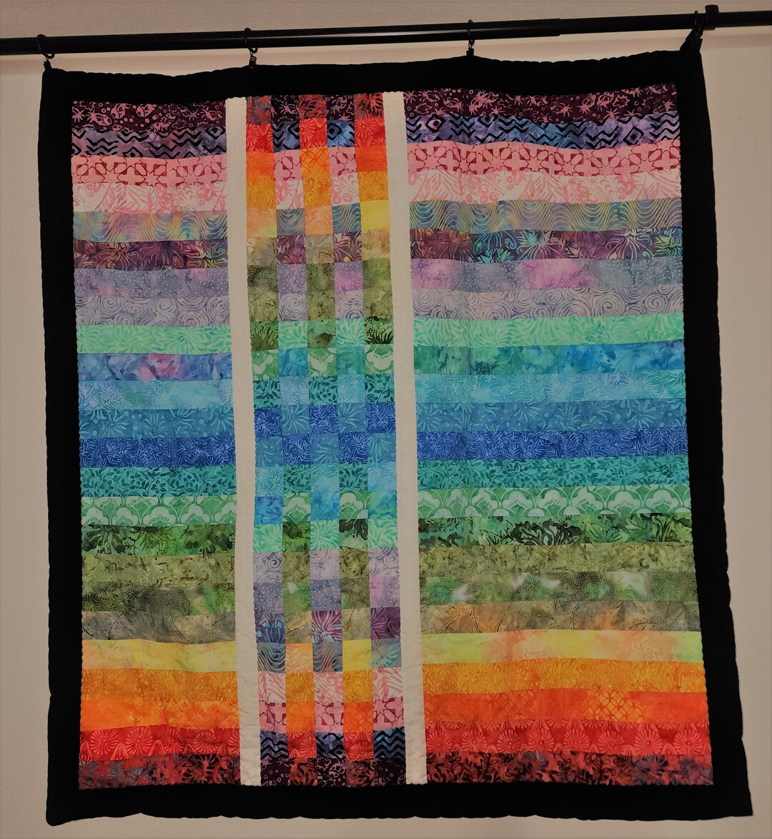 Batik Strip and Flip Throw Quilt - Etsy