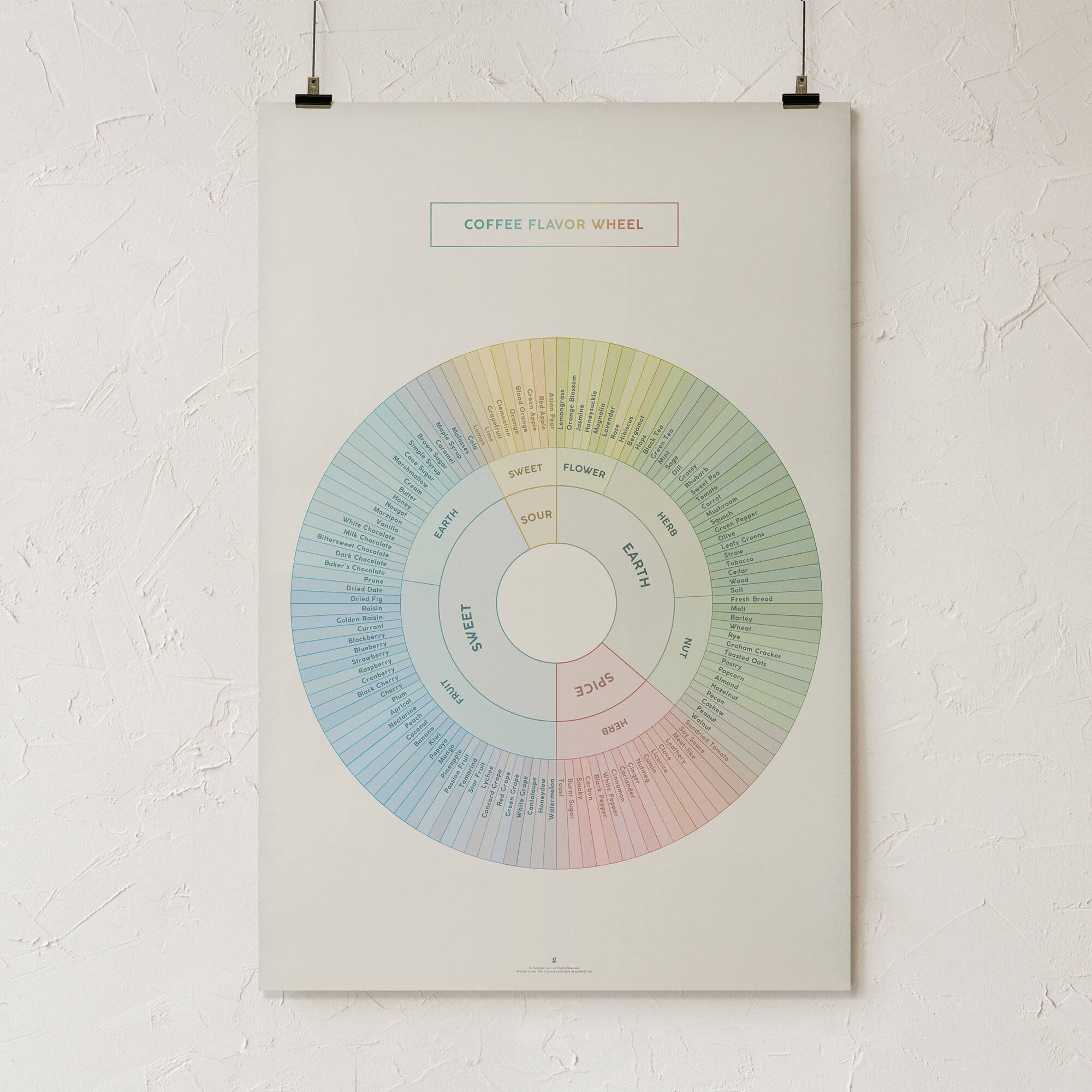 Coffee Flavor Wheel Chart Print, Coffee Flavors Infographic Poster ...