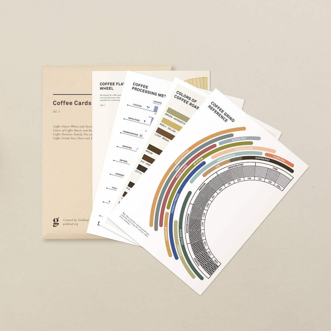 Coffee Reference Card Deck, 4 Dual-sided Charts About Coffee Science ...