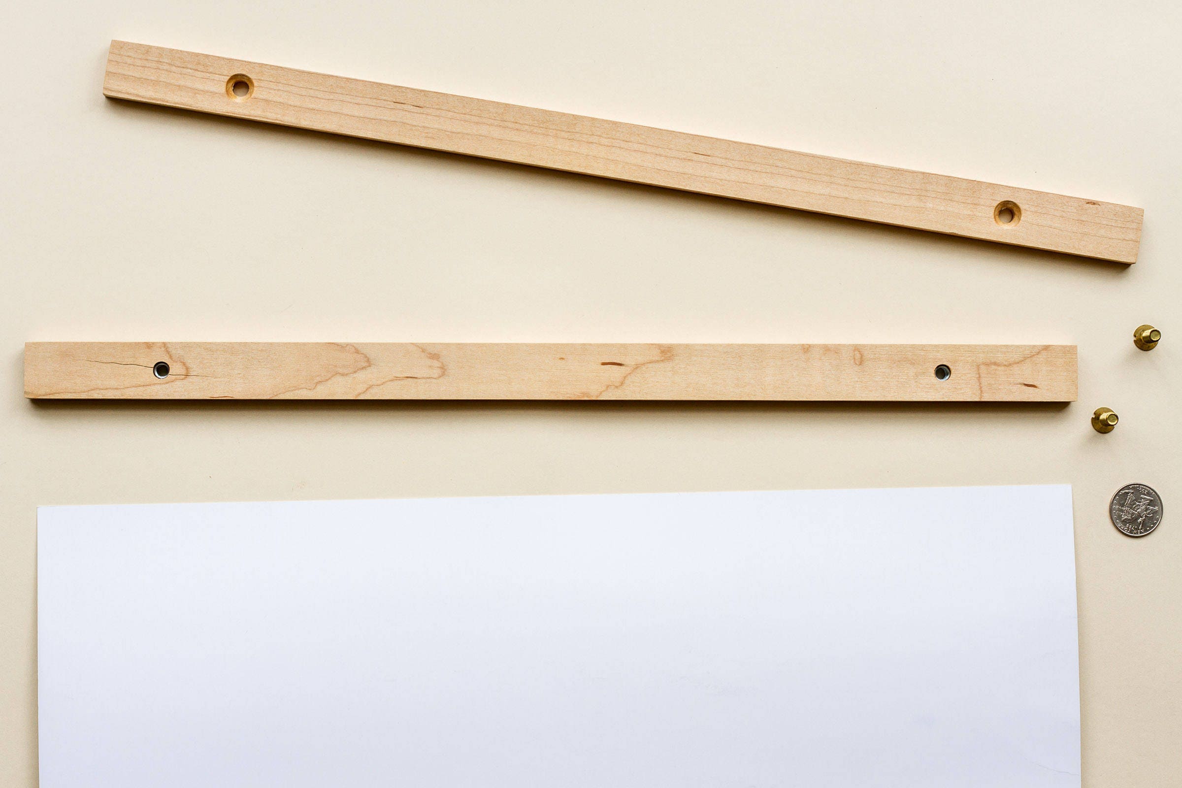 Walnut Poster Hanging Rail Set, 18" or 24", Poster Holder, Print Holder ...