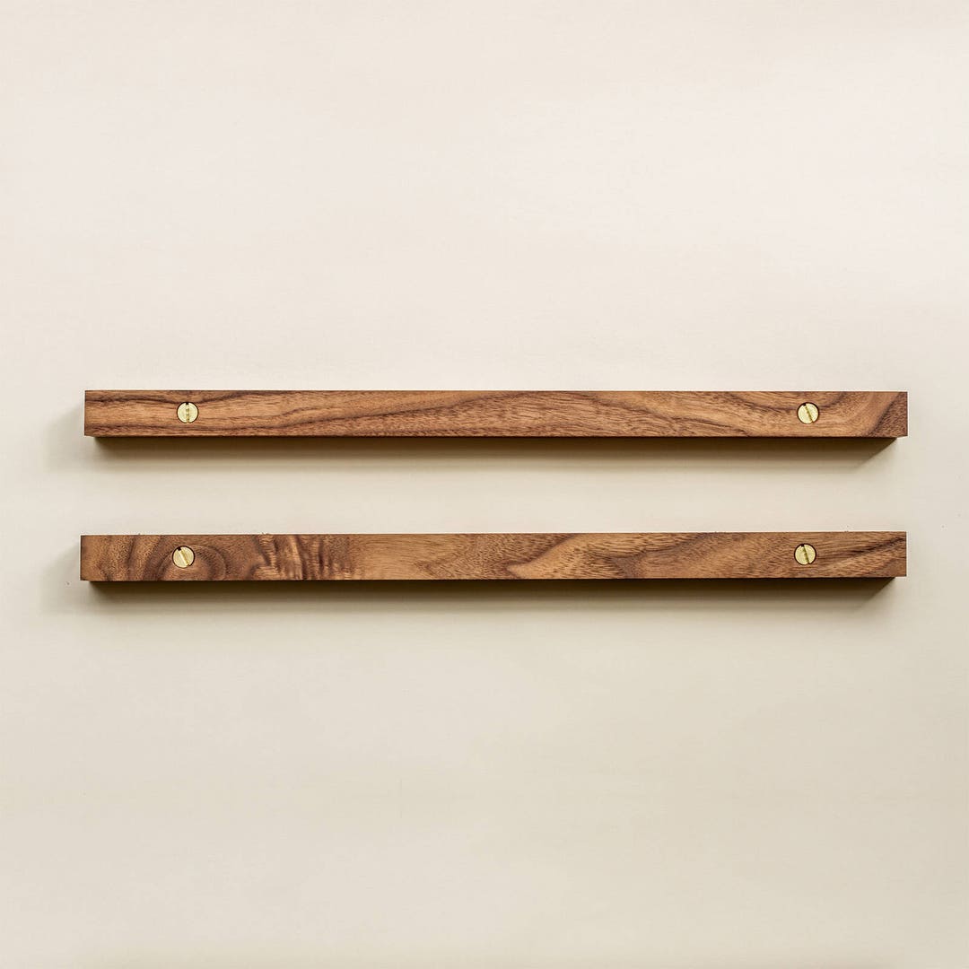Walnut Poster Hanging Rail Set, 18" or 24", Poster Holder, Print Holder ...