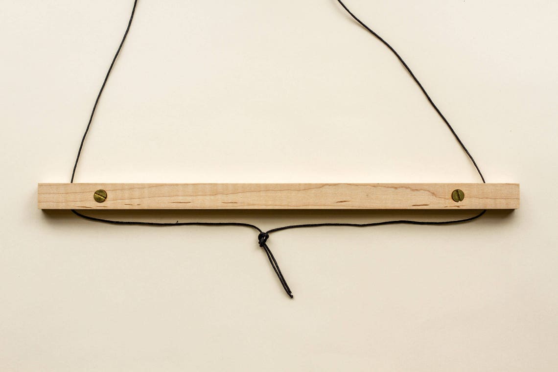 Walnut Poster Hanging Rail Set, 18" or 24", Poster Holder, Print Holder ...