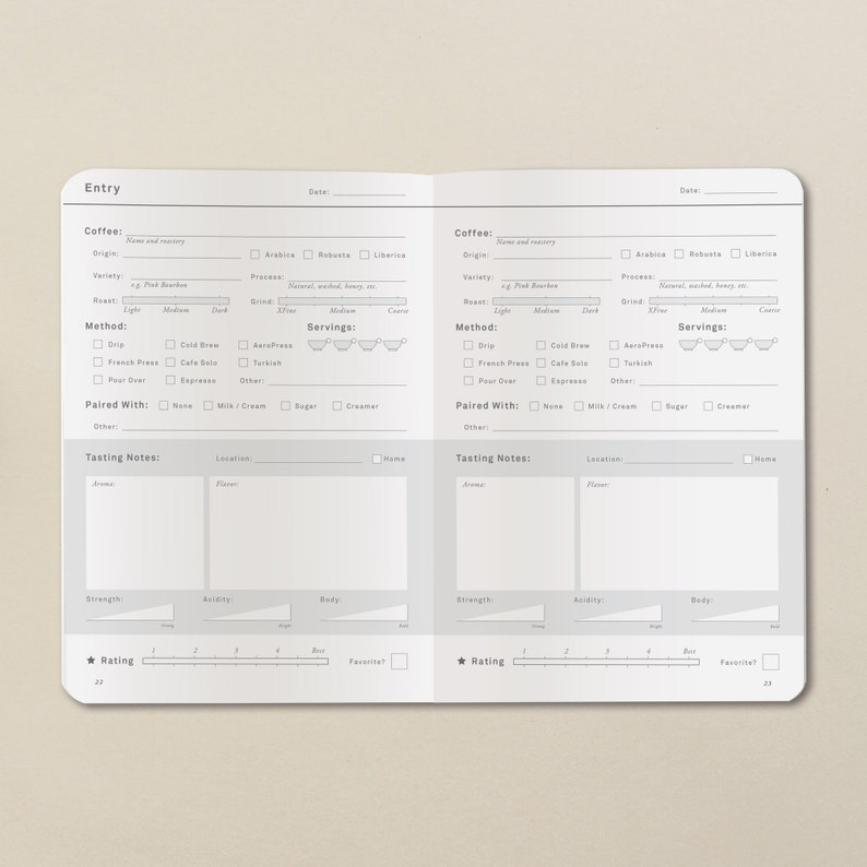 The Coffee Journal: A Templated Coffee Tasting Notebook, Coffee Log ...