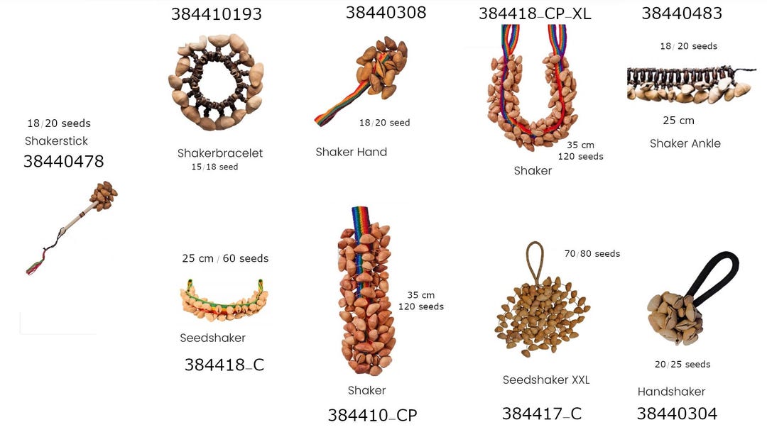 Selection of Rattles/shakers/maracas Made From chacha Seeds, Handmade ...