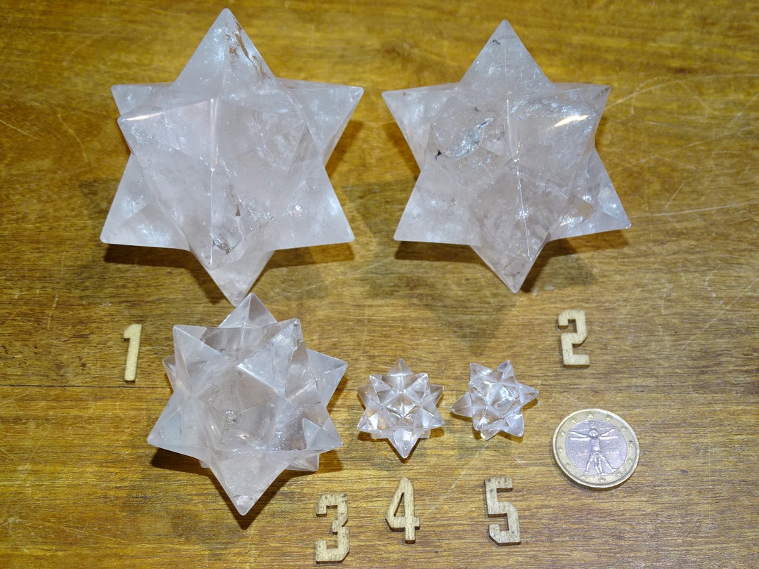 Star of Sirius, 12 Points, Rock Crystal/quartz, Hand Cut, 83mm to 24mm ...