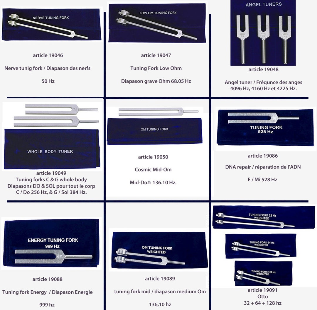 9 Modèles De Diapasons Thématiques, De 10 à 31 Cm, Pondérés Ou Non ...