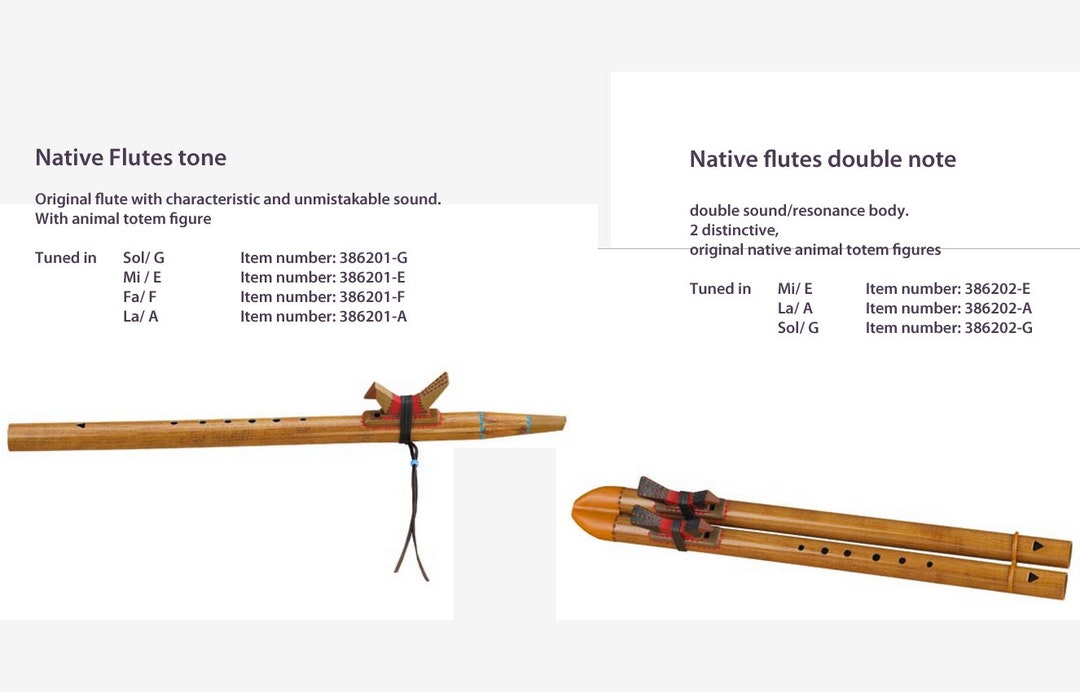 Selection of Native American Flutes, Single or Double Note Model ...