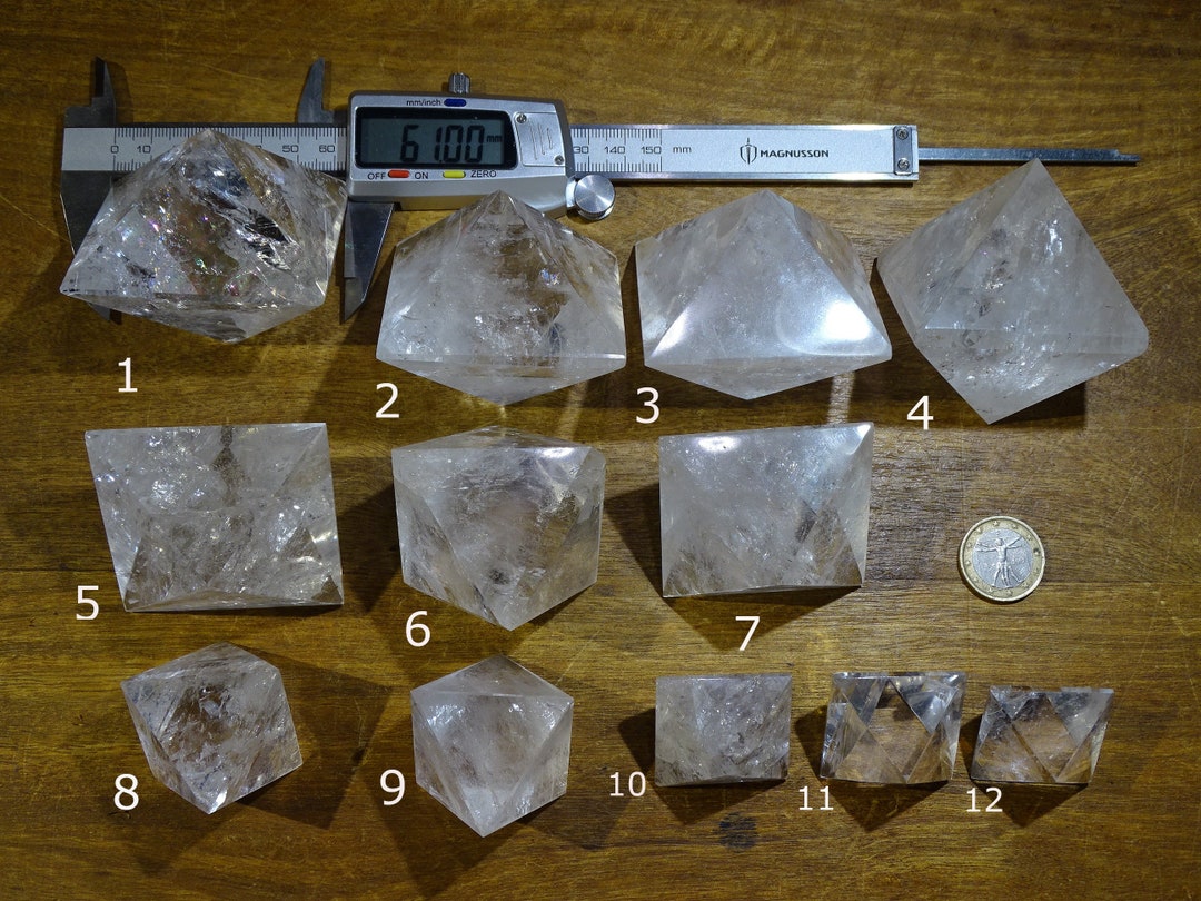 OCTAHEDRON, Platonic Solid in High Quality Rock Crystal, the Double ...