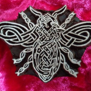 Celtic Bee Bumblebee Hand Carved Wood Stamp Indian Wood | Etsy