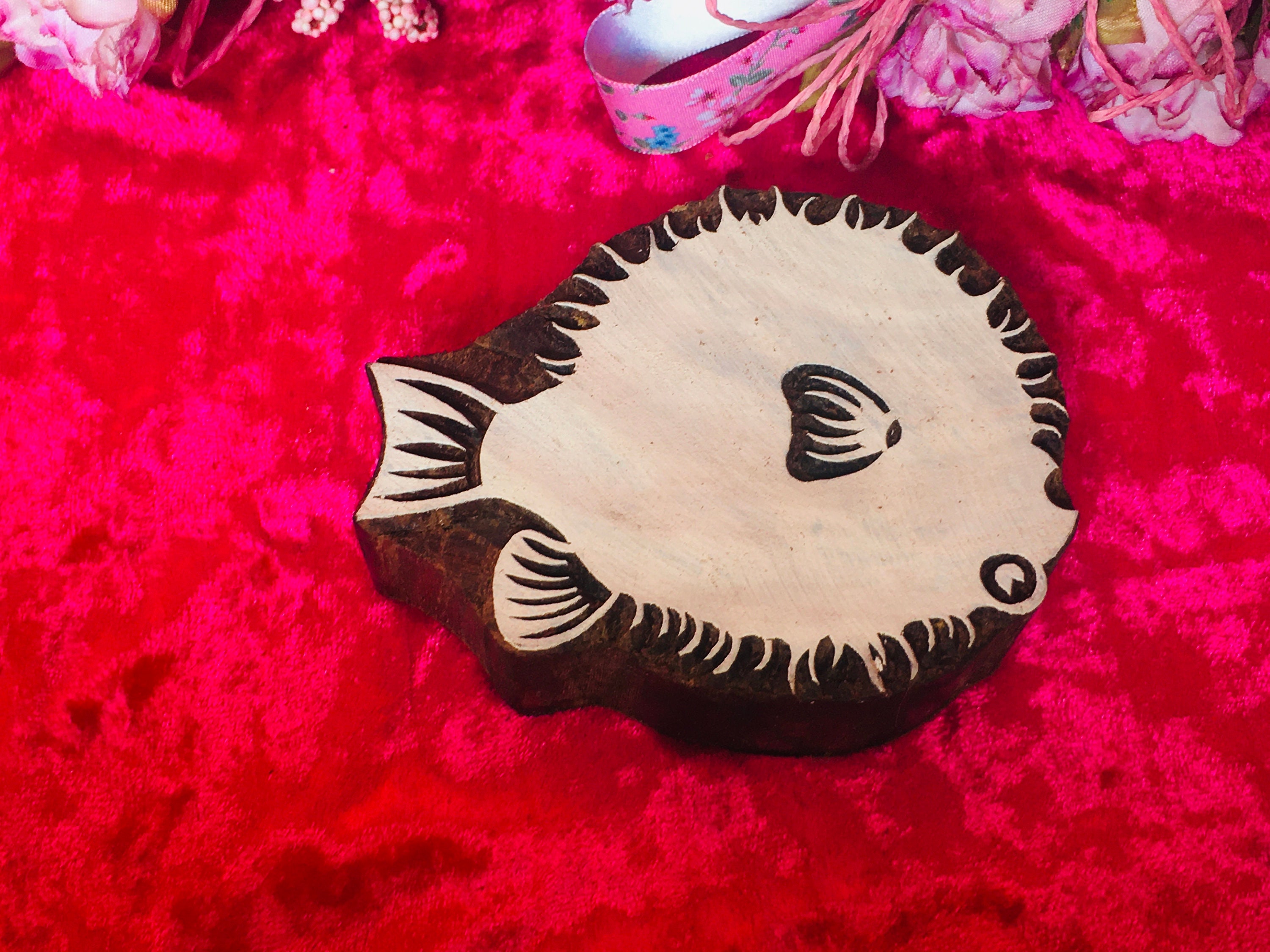 Fat Fish Hand Carved Wood Printing Block Pottery Stamp | Etsy