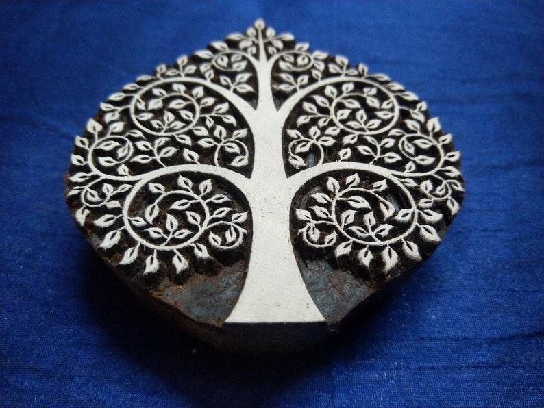 Bodhi Tree Wood Block Print Stamp Indian Stamp Textile - Etsy