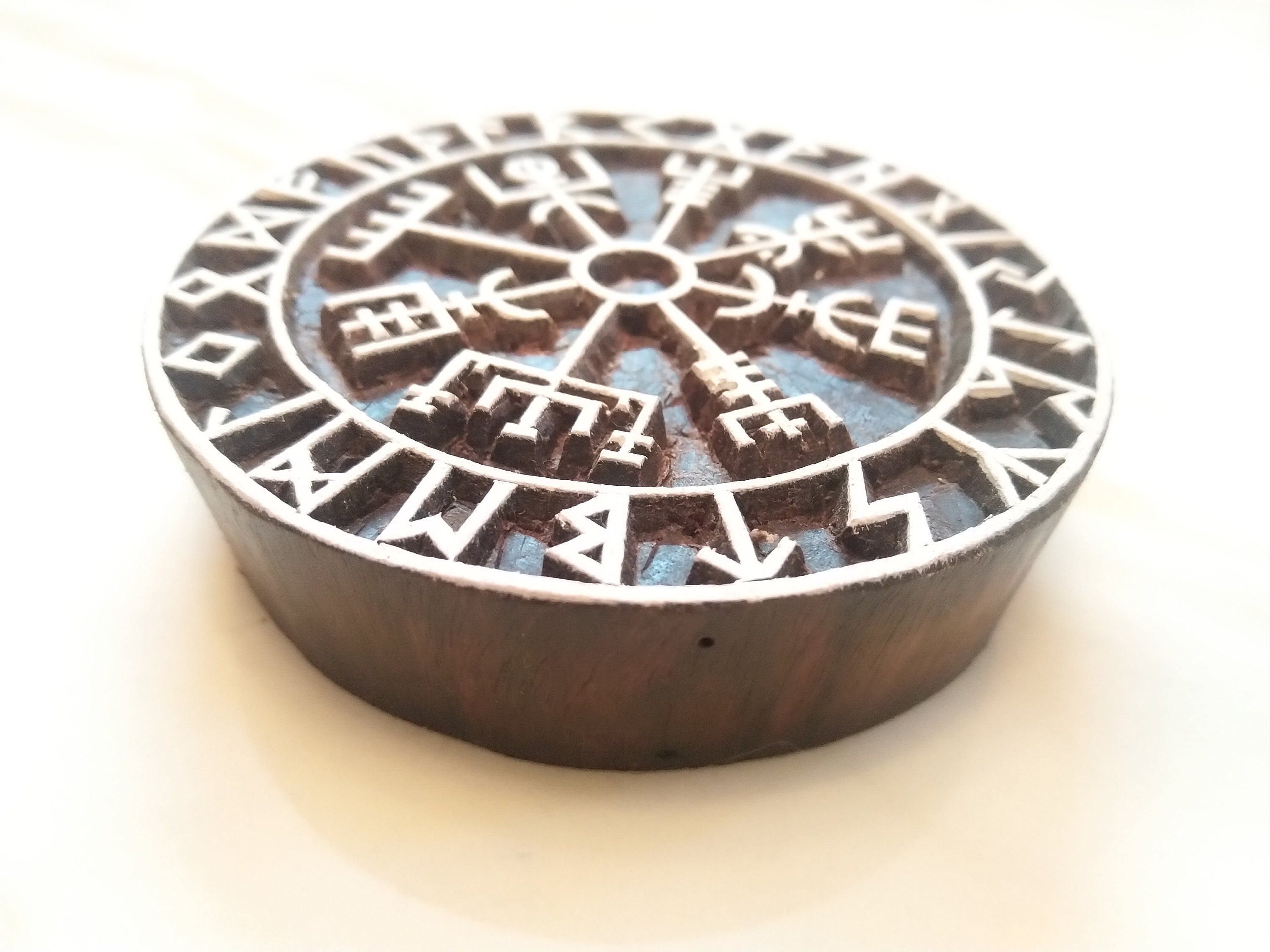 Viking Compass Hand Carved Wood Stamp Printing Block for - Etsy