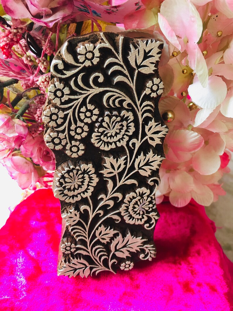 Floral Border Block Pottery Stamp Clay Stamp Hand Carved | Etsy