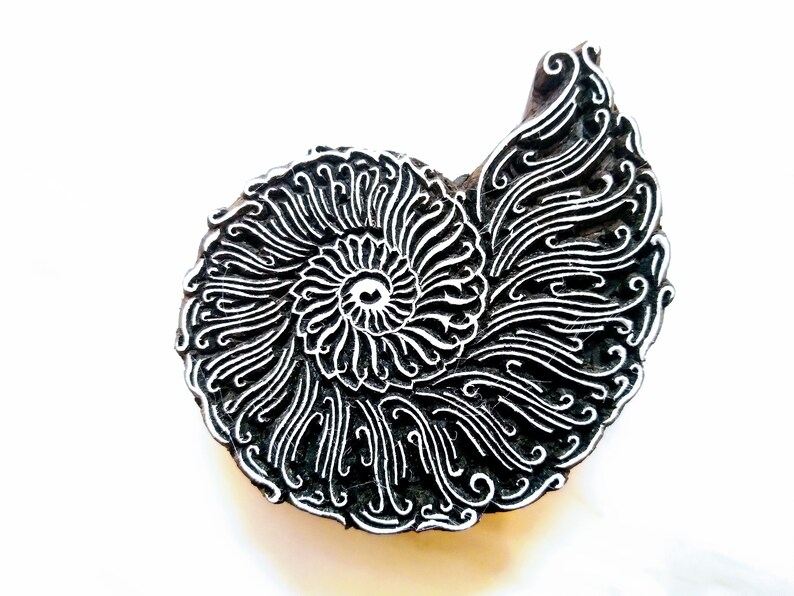 Snail Wood Hand Carved Indian Printing Block Pottery Stamp - Etsy