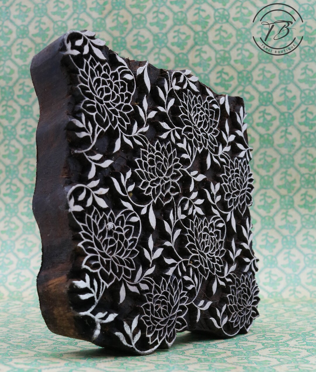 Roses - Floral Stamp; Indian Stamp; Wood Printing Block; Hand Carved ...