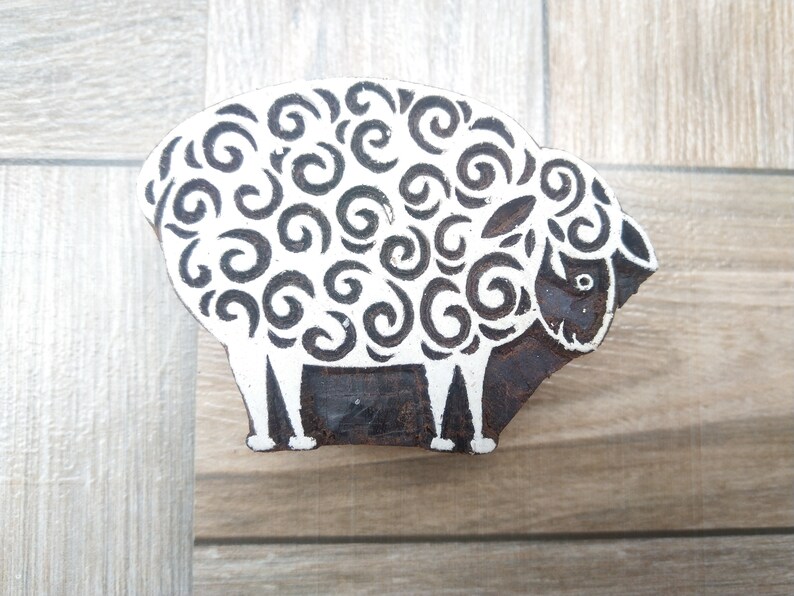 Ba Ba Sheep Indian Hand Carved Wood Block Stamp Traditional - Etsy