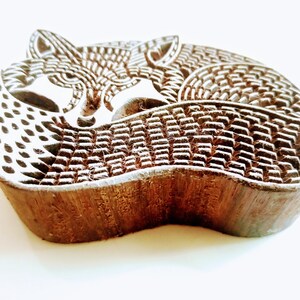 Fox Hand Carved Wood Printing Block; Pottery Stamp; Indian Stamp - Etsy