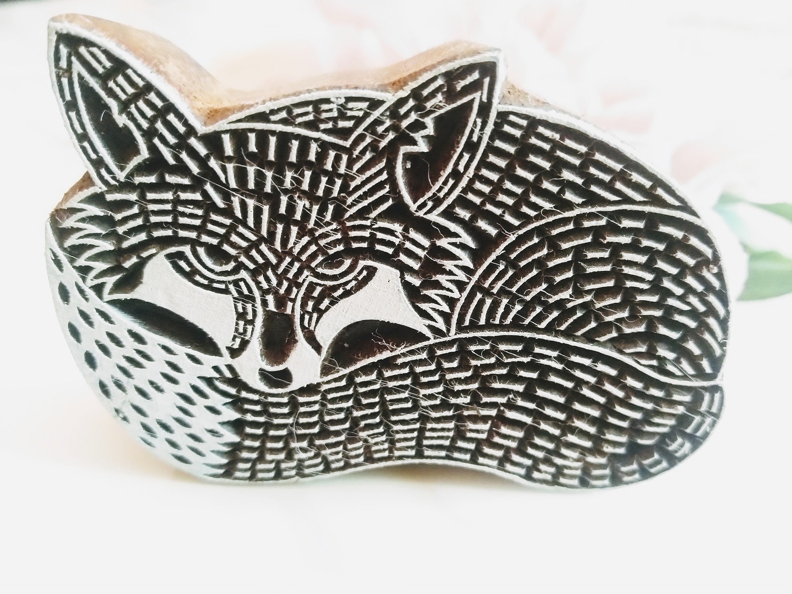 Fox Hand Carved Wood Printing Block Pottery Stamp Indian - Etsy
