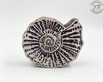 Snail Wood Hand Carved Indian Printing Block Pottery Stamp | Etsy