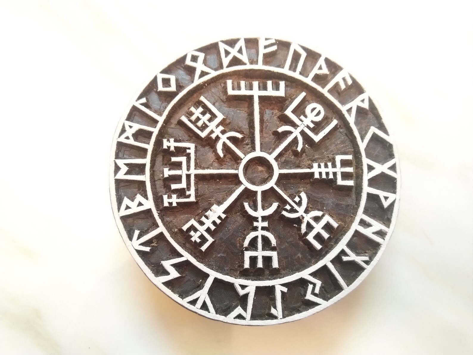 Viking Compass Hand Carved Wood Stamp Printing Block for - Etsy