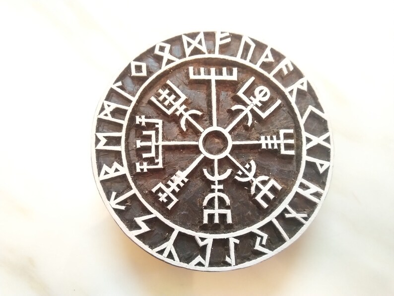 Viking Compass Hand Carved Wood Stamp Printing Block for - Etsy
