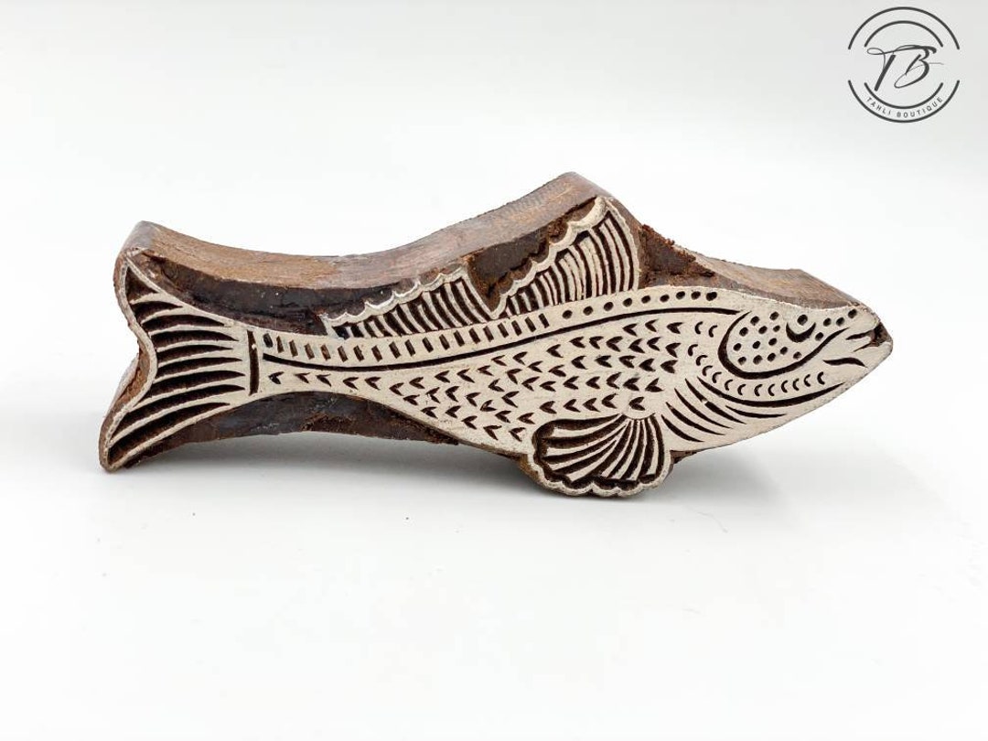 Fish Stamp; Pottery Stamp; Indian Stamp; Wood Printing Block; Hand ...